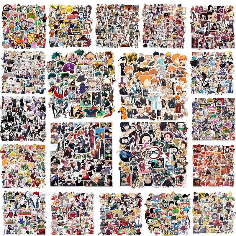 50PCS Waterproof Cartoon Japanese Anime Stickers For Car Luggage Laptop ...