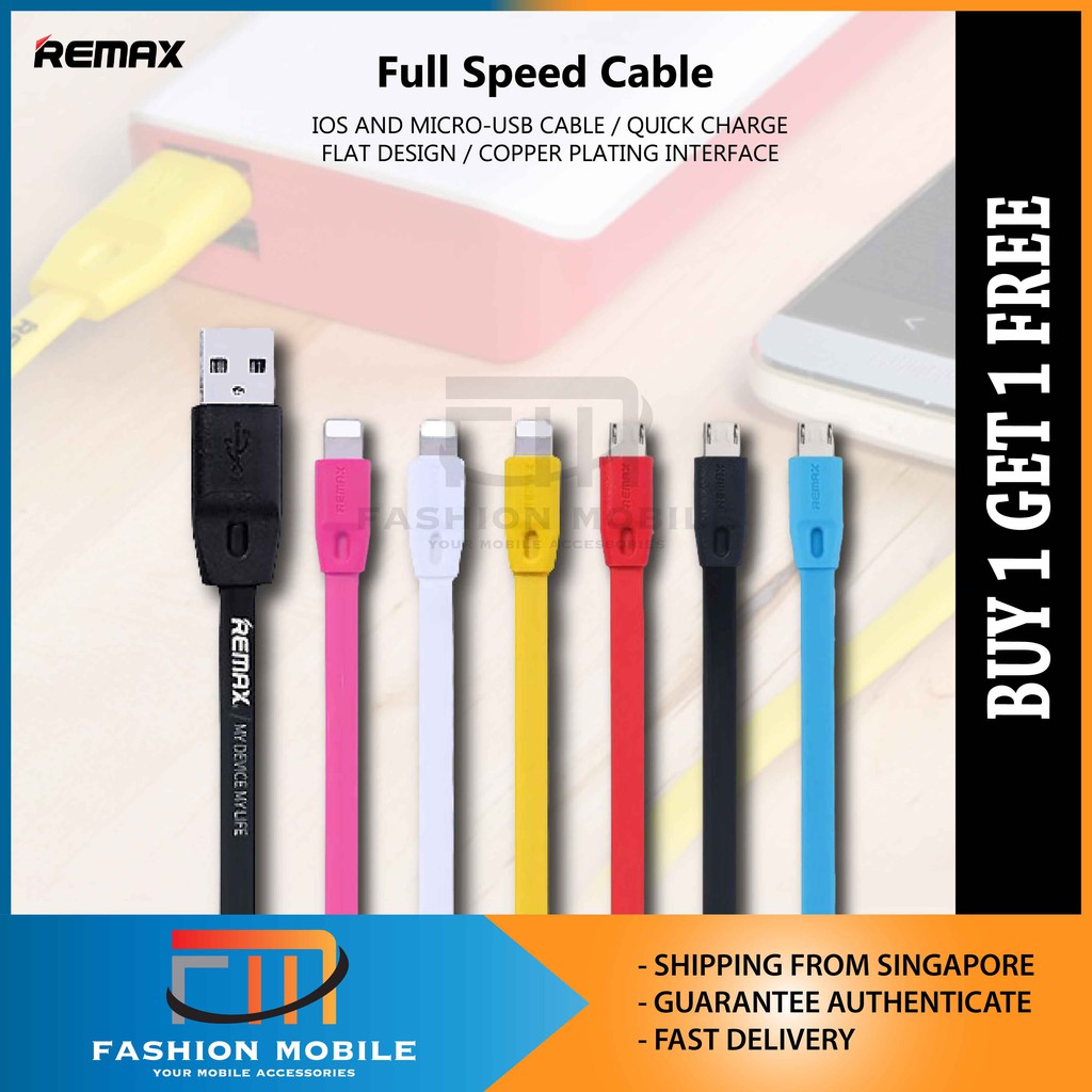 [1+1] BUY 1 FREE 1 Remax Full Speed Data Micro Cable/LightningCable ...