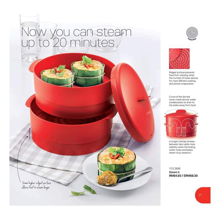 6 Jenis X Tupperware Steam It 3 layer purple with cupcake silicon ...