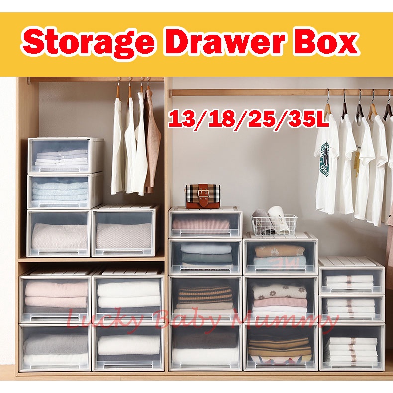 【Type A】STACKABLE STORAGE BOX WITH FRONT OPENING/DRAWER | Shopee Singapore