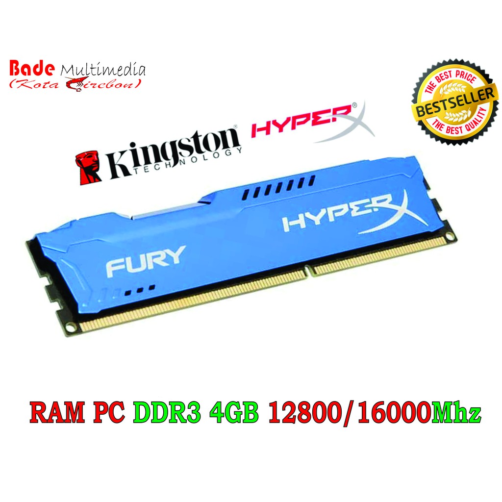 KINGSTON HYPER X FURY GAMING DDR3 RAM 4GB PC 12800 LONGDIMM | Shopee ...