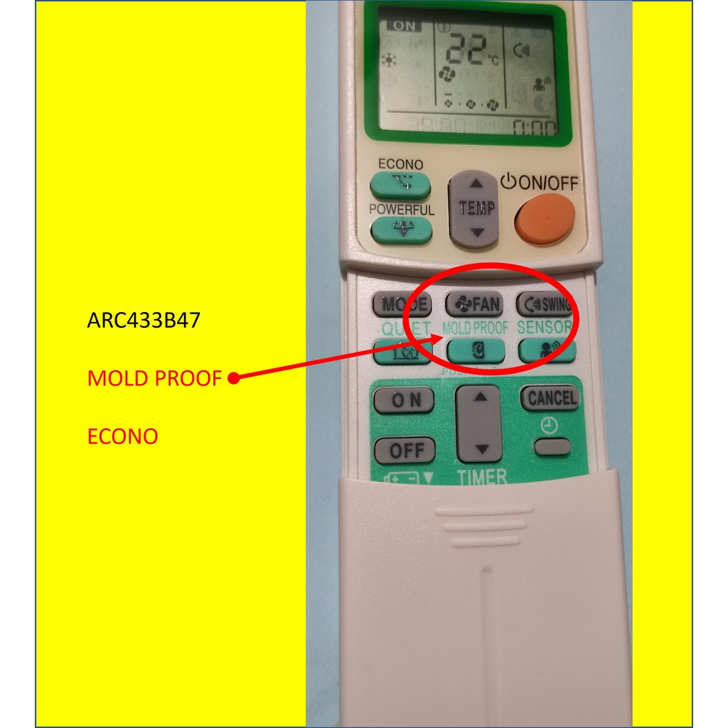 Replacement Remote Control Daikin ARC433B47 MOLD PROOF For Daikin ...