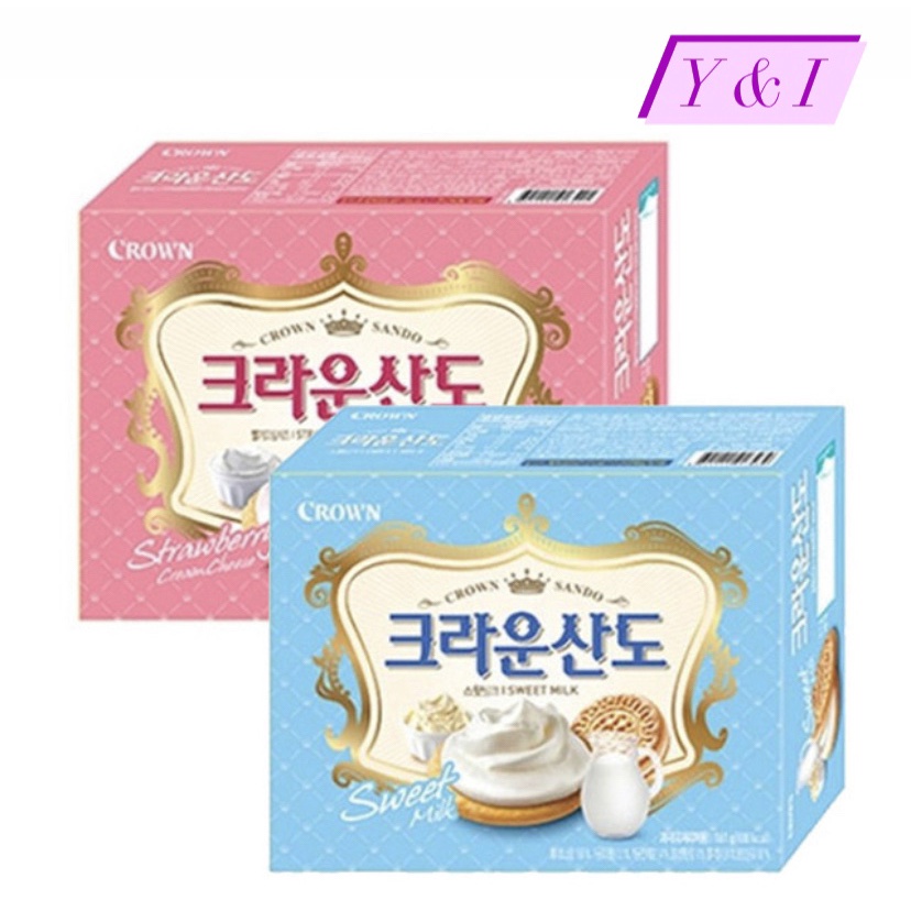 [Korean Snack] Crown Crown Sando Strawberry Cream Cheese 323g | Shopee ...
