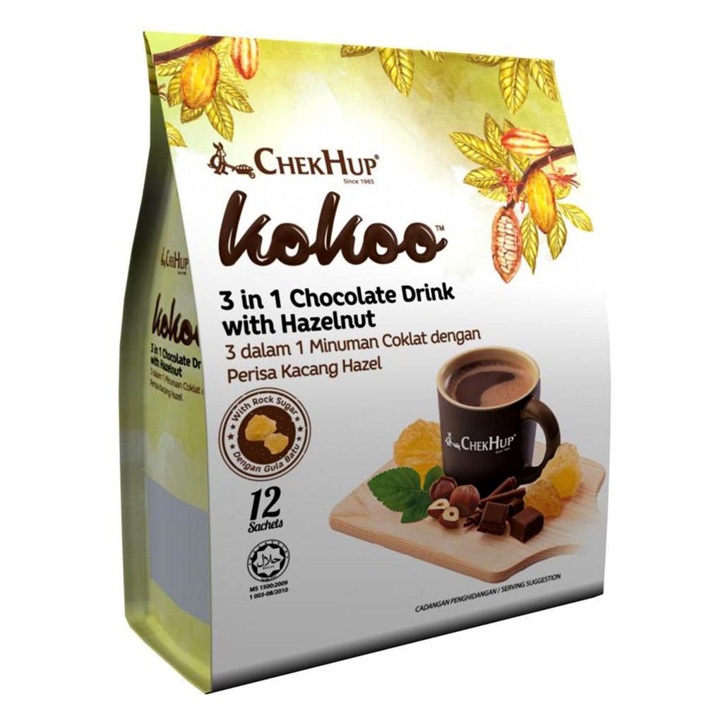 Chek Hup Kokoo 3 in 1 Hazelnut Hot Chocolate (40gm*12's) | Shopee Singapore