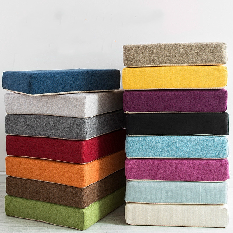 Purejoy Square Linen Fabric 35D High Density Sponge Cushion Tatami Non ...