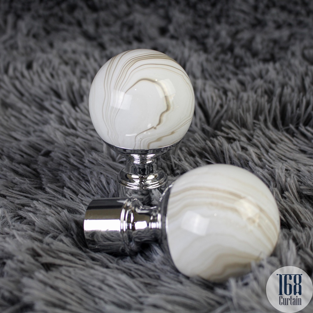 Curtain Rail Cover (White Wood Pattern Head Silver Neck) Used With 26mm ...
