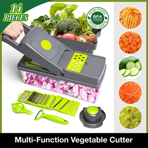 14Pcs Vegetable Cutter Multifunctional Mandoline Slicer Fruit Potato ...