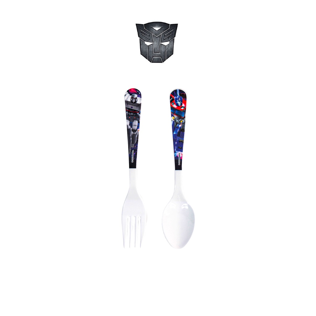 New! Transformers Optimus Prime Megatron Melamine Kids Fork & Spoon Set ...