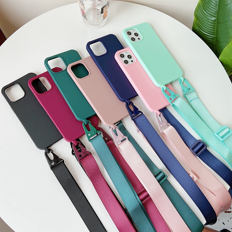 Crossbody Necklace Strap Lanyard Cord Silicone Phone Case for Samsung ...