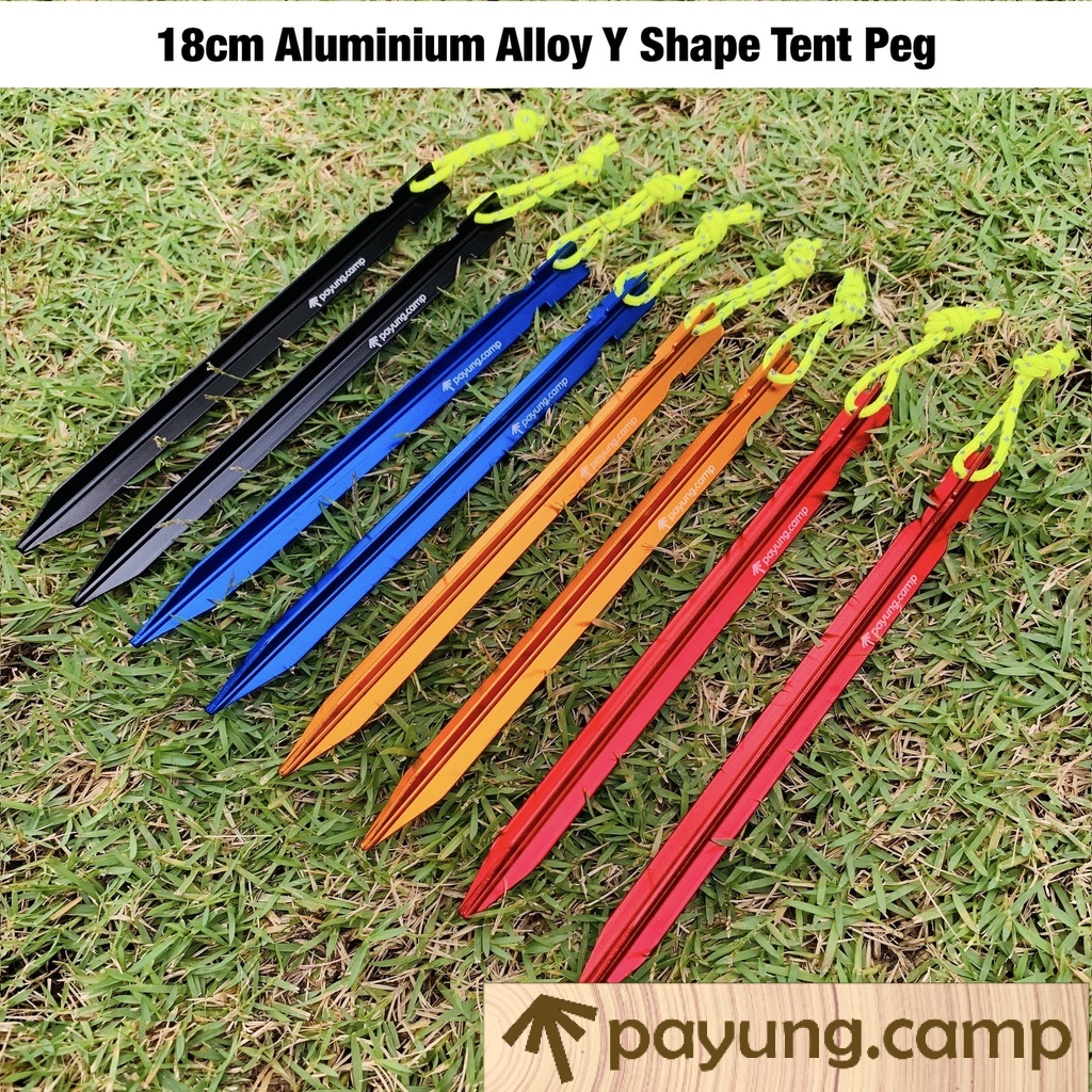 PAYUNG.CAMP 1pc 18cm Aluminium Alloy Y Shape Ultralight Tent Peg Stake ...