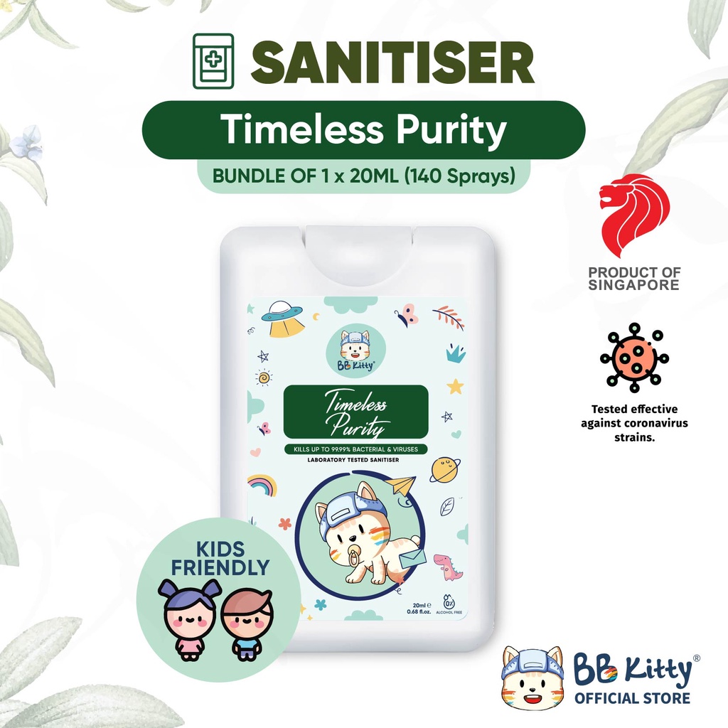 BB KITTY Kids Friendly Card Sanitiser Spray Alcohol Free Timeless ...