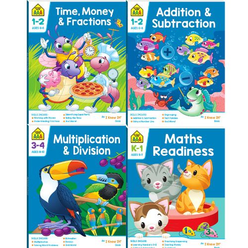 School Zone Time, Money Fractions/Addition Subtraction/Multiplication ...