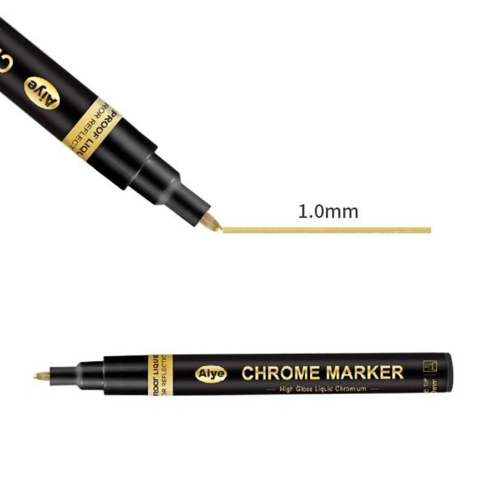Gold Silver Copper Metallic Liquid Chrome Mirror Marker Pen Waterproof ...