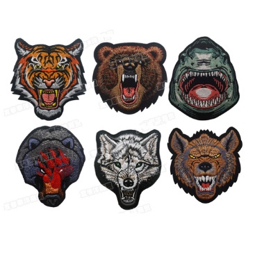 Velcro badge animal head like bear wolf shark hyena tiger head 3D ...