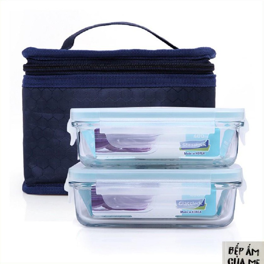 Glasslock thermal lunch box (2 400ml boxes with thermal bag) | Shopee ...