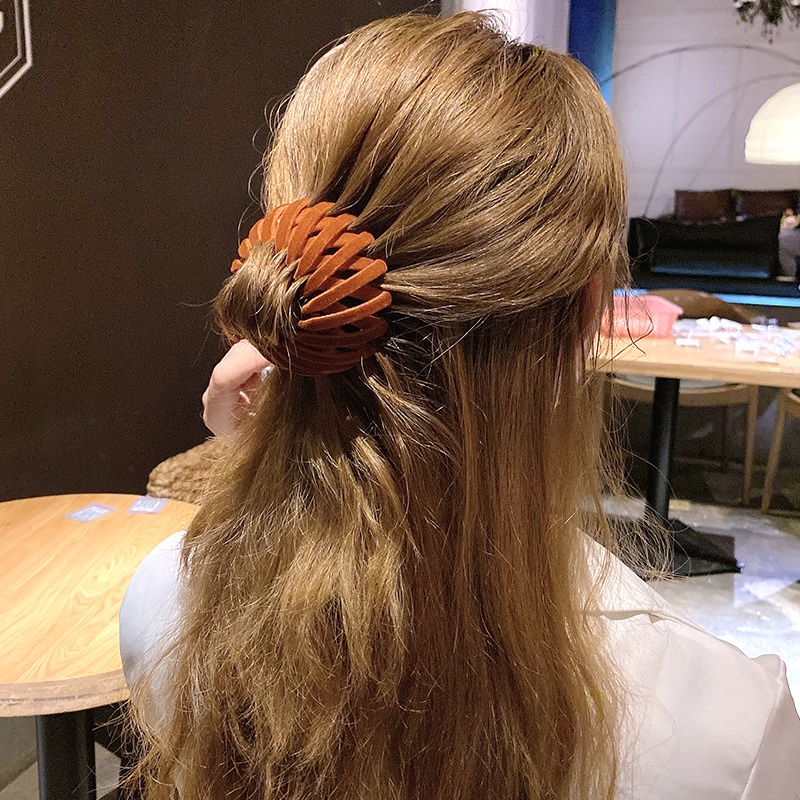 Retractable Hair Bun Holder Tool Velvet Bird's Nest Fluffy Hair Rope ...