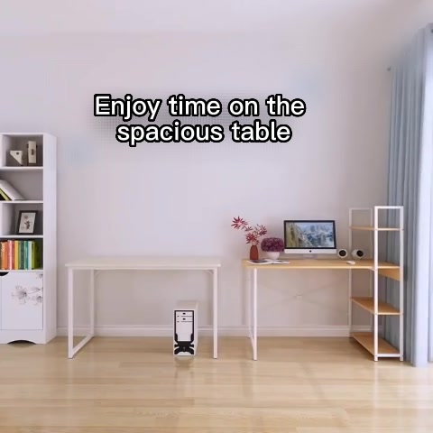 SG Ready Stock H Design Computer Study Table With Bookshelves | Shopee ...