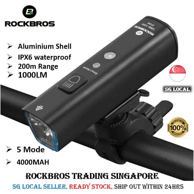[SG SELLER] RockBros Light 1000lm bicycle light Front light Headlight ...