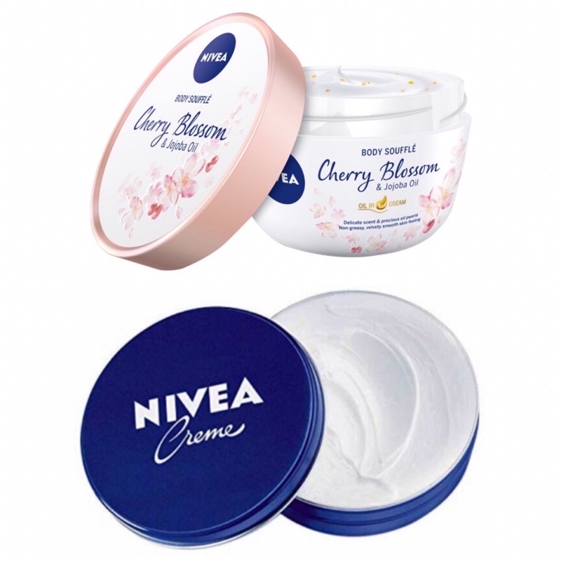 Nivea Body Essential Cherry Blossom & Jojoba Oil Cream Souffle - 200ml ...
