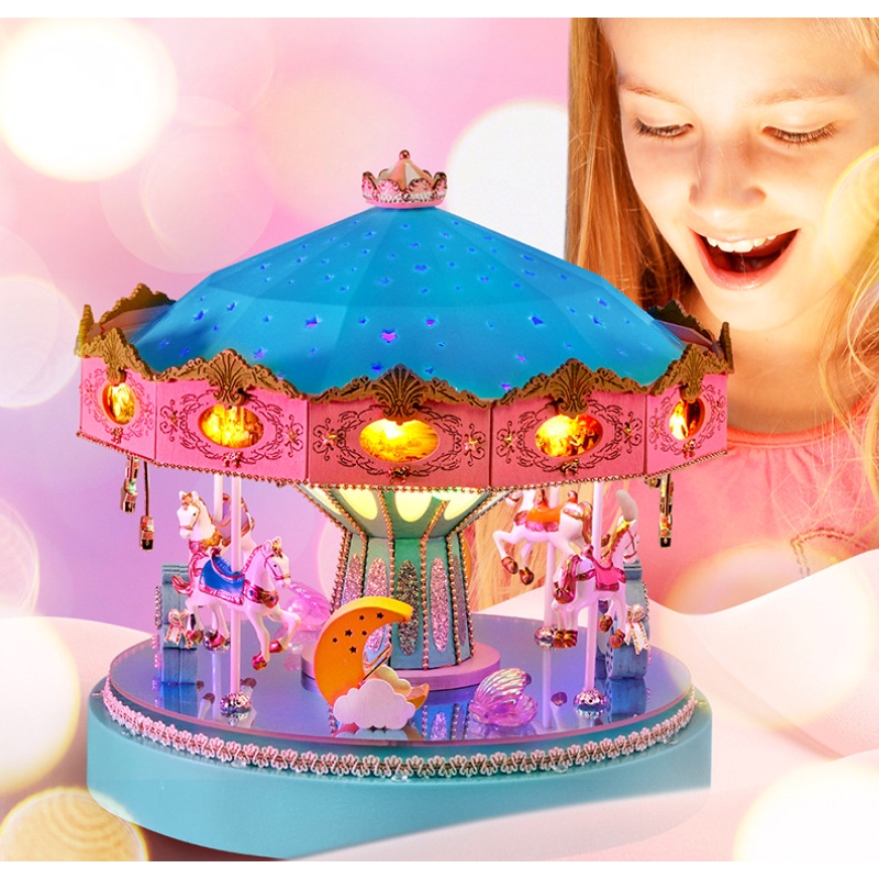 Miniature House Dollhouse DIY Carousel Amusement Park Product Fast ...