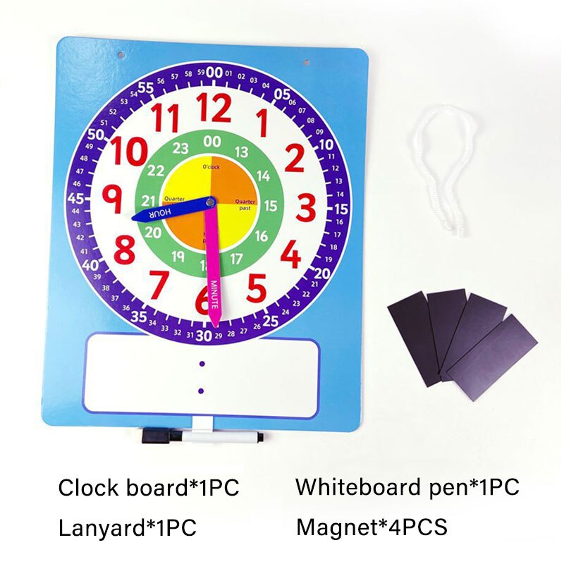 Large Magnetic Writable Dry Erase Learning Paper Clock for Kids ...