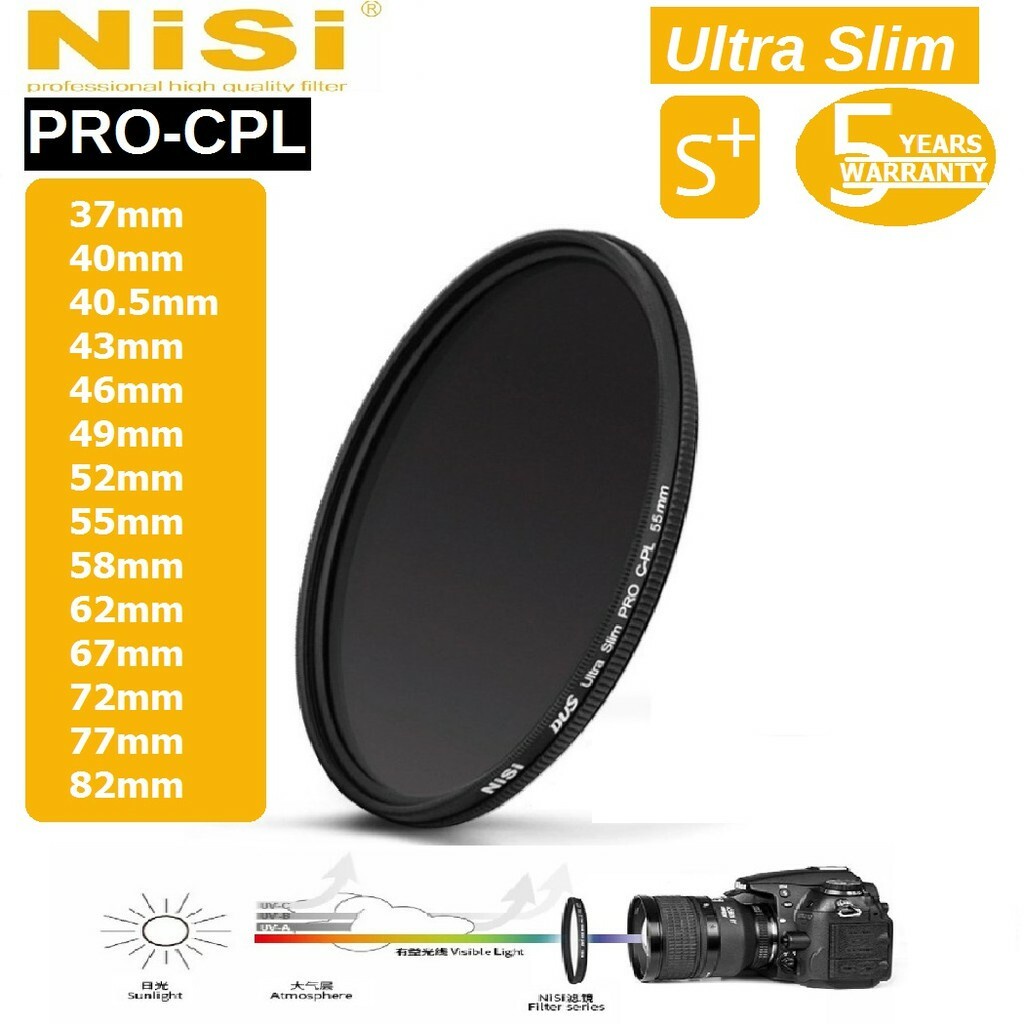 NiSi Ultra Slim CPL Filter Pro Circular Polarising Filter For DSLR Lens ...