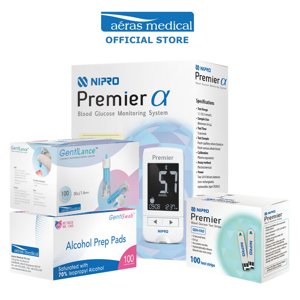 Nipro Premier Super Diabetes Starter Pack (Bluetooth Blood Glucose ...