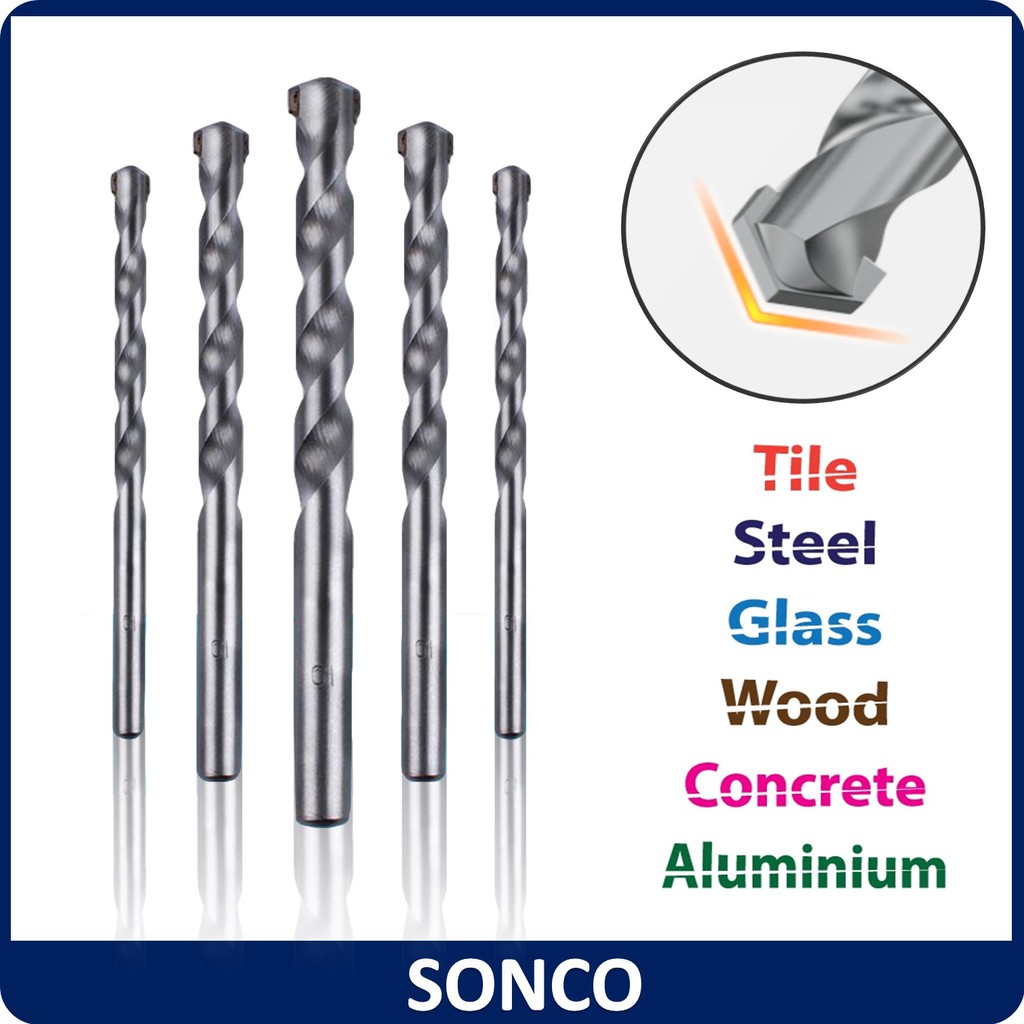 5PCS Heavy Duty Masonry Drill Bit Set Concrete Power Tool Accessories ...