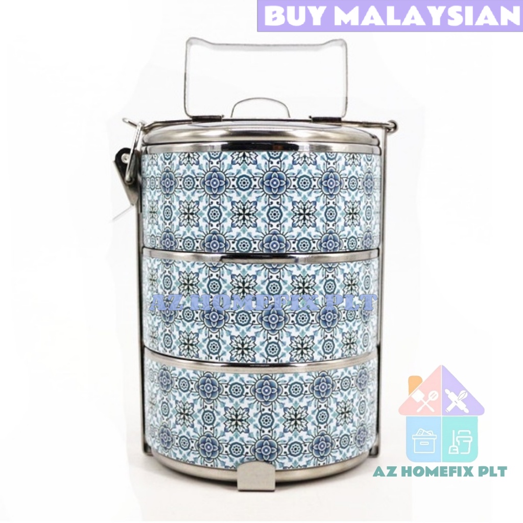 BDARI Stainless Steel Tiffin Carrier 3-Tier Food Container (12cm) [Free ...
