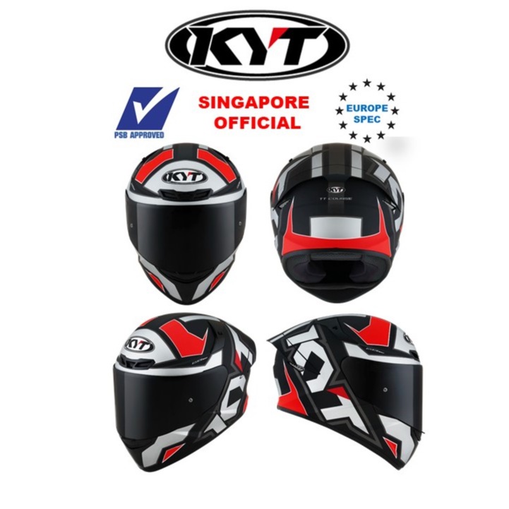KYT TT Course Electron Matt Red Full Face Helmet | PSB Approved ...