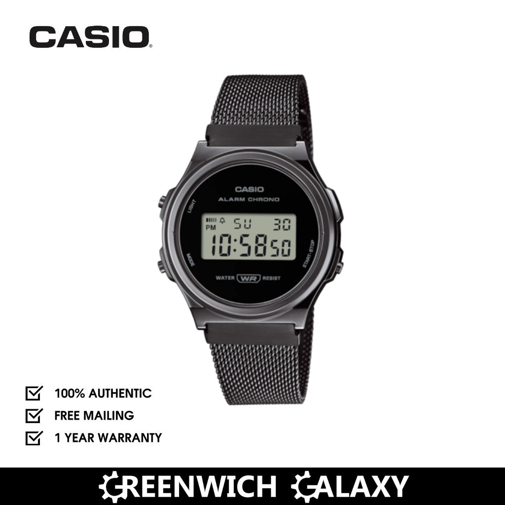 Casio Digital Stainless Steel Mesh Watch (A171WEMB-1A) | Shopee Singapore