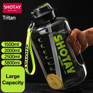 Shotay Large Capacity 1500ml 2500ml 3800ml Water Bottle Tritan Fitness ...