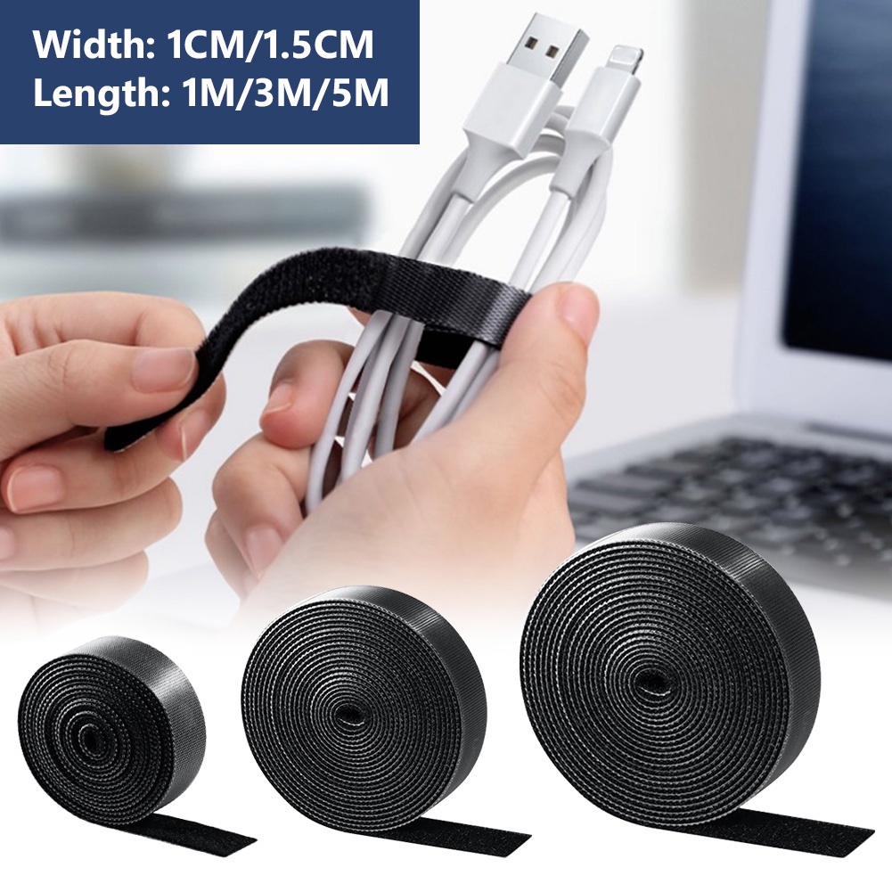 1M Cable Organizer Management Wire Cord Velcro cable Tie Tape | Shopee ...