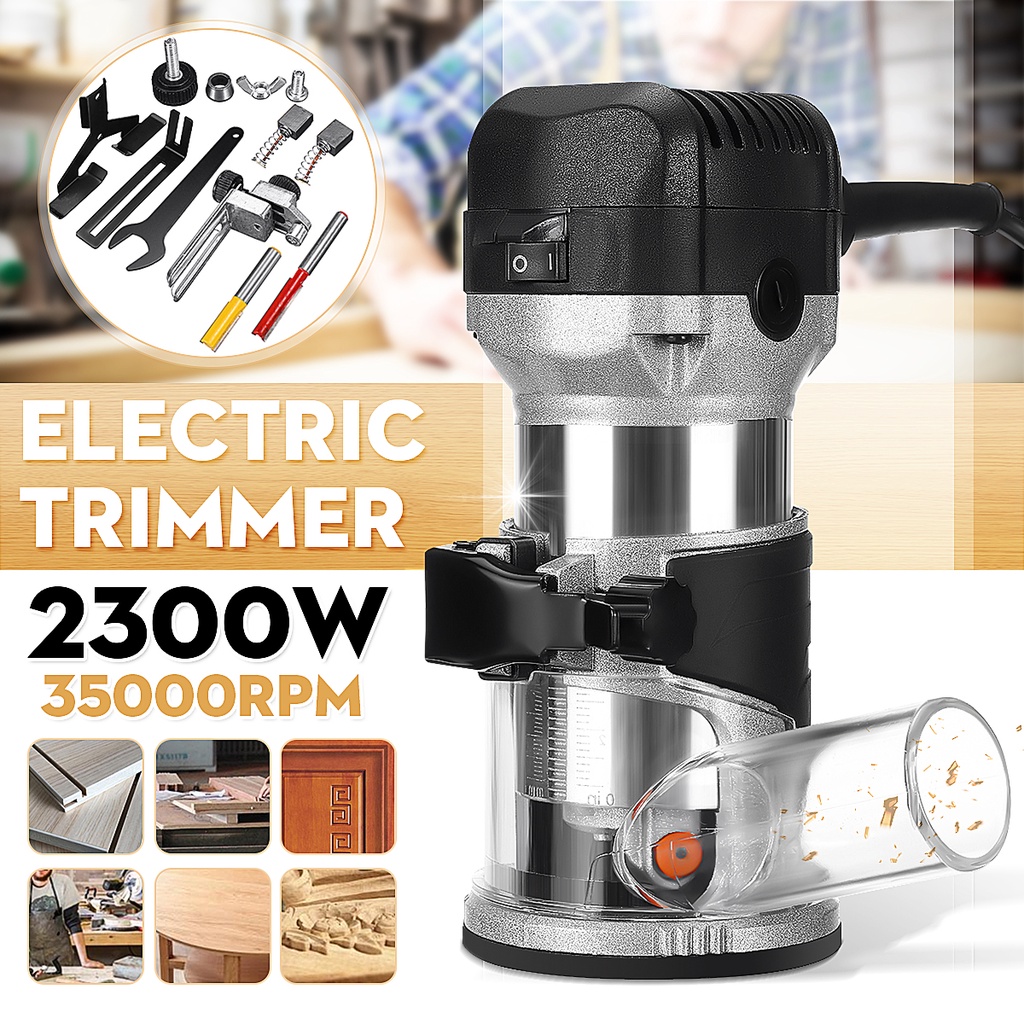 2300W Electric Trimmer Woodworking Engraving Slotting Palm Router ...