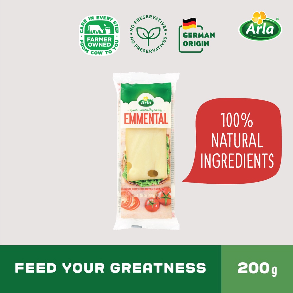 Arla Natural Emmental Block 200g | Shopee Singapore