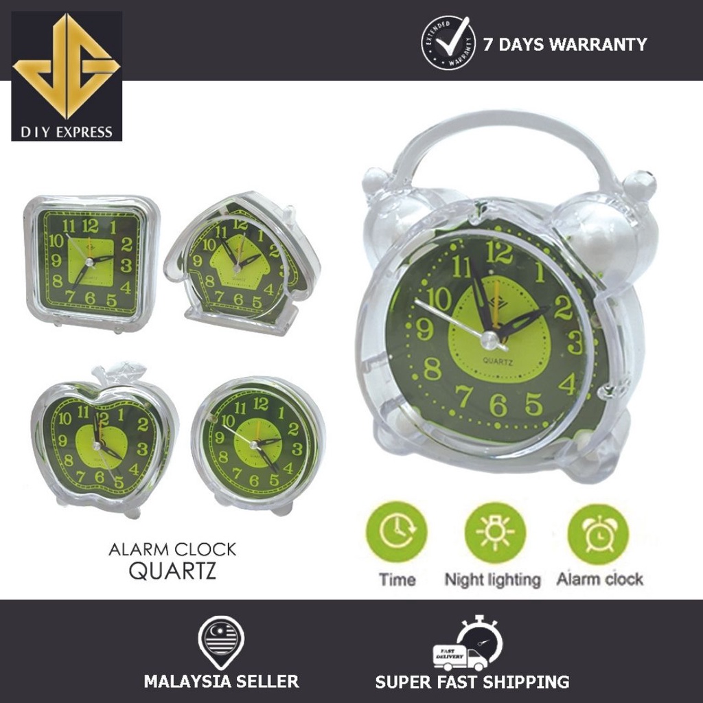 Transparent Mini Travel Alarm Clock With Light/Jam Loceng Mini Lutsinar ...