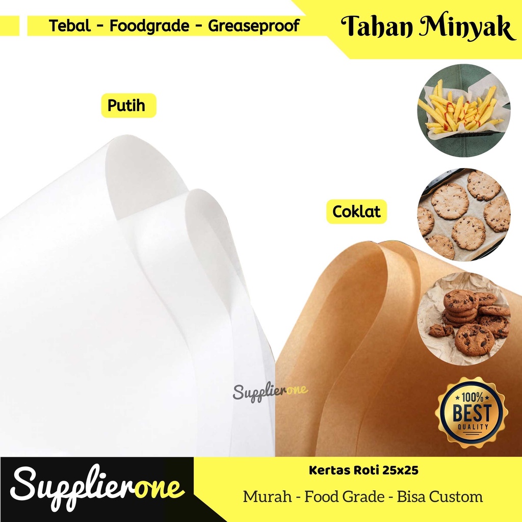 Bread Paper / Kebab Paper / Burger Paper / Food Paper measuring 25 x 25 ...