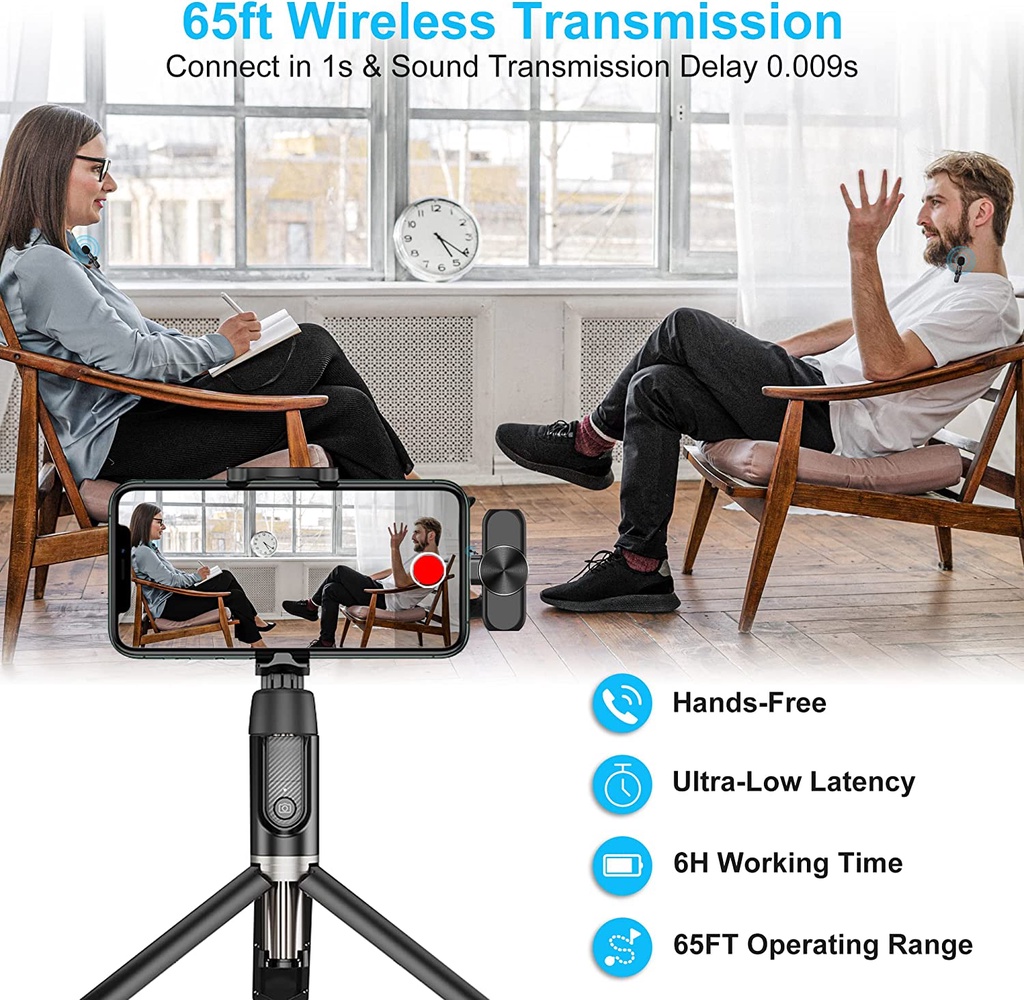 【SG🇸🇬 Ready Stock】Wireless Microphone for All Phones Wireless Lavalier ...