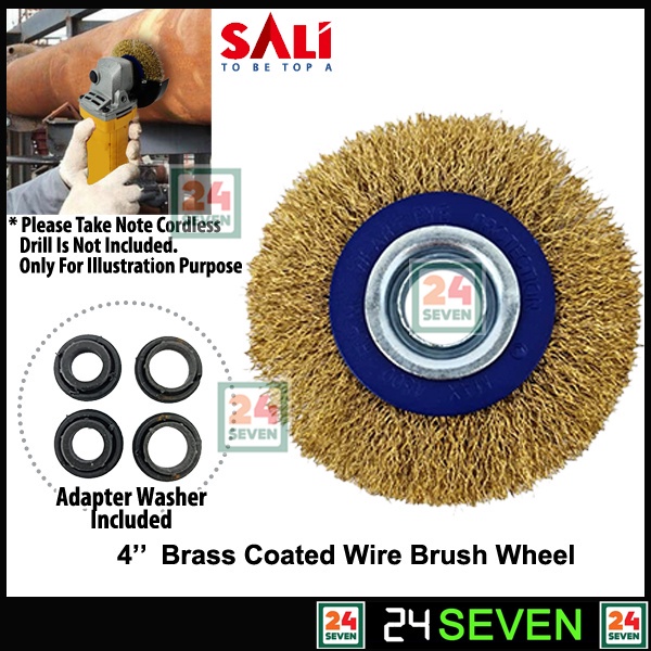 SALI 4 Inch Circular Wire Brush Crimped 100mm / Brass Coated Wire Brush ...