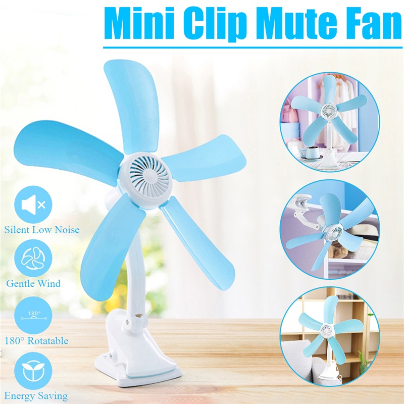 Mini Portable Clip Desk Fan 4/5 Leaves（Removable）Standable Desktop ...