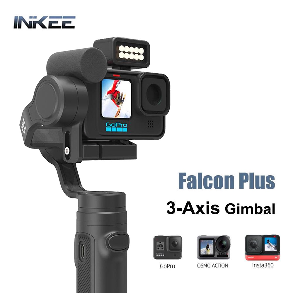 INKEE FALCON PLUS Handheld 3-Axis Action Camera Gimbal Stabilizer Anti ...