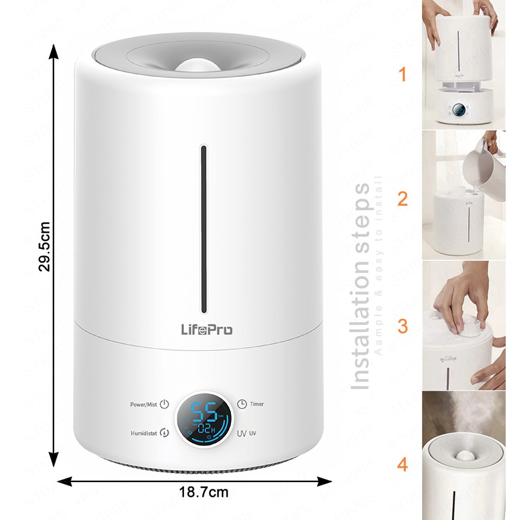 【Most Powerful Combination - Timer+Smart Humidity+UV light 】LifePro ...