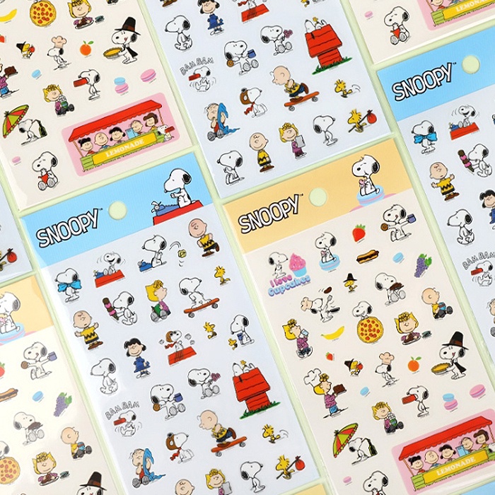 Peanuts Snoopy PET Clear Sticker Woodstock Charlie Brown Sally Lucy ...