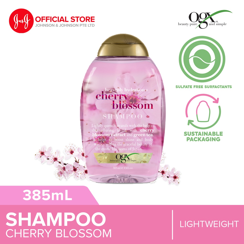 OGX Heavenly Hydration Cherry Blossom Shampoo 385ml | Shopee Singapore