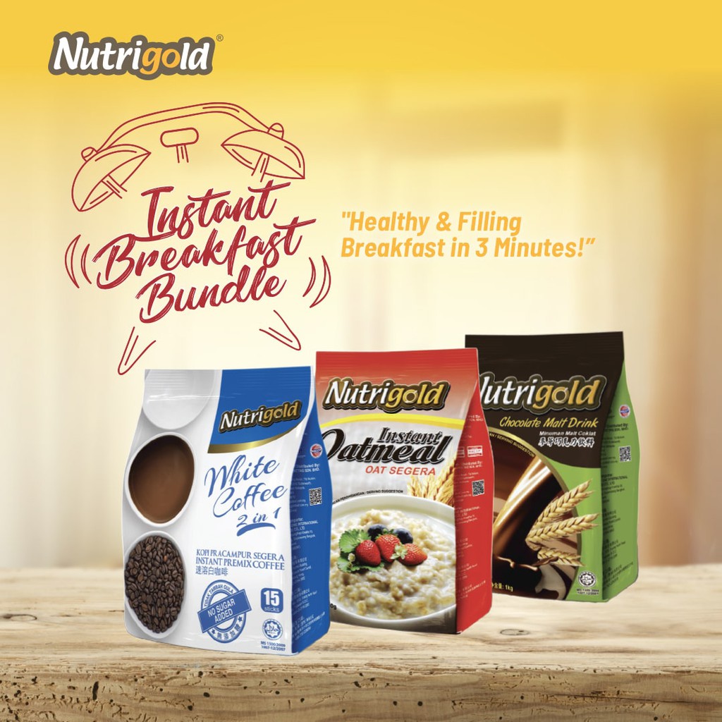 Nutrigold Instant Breakfast Bundle - White Coffee 2 in 1 + 3 in 1 ...