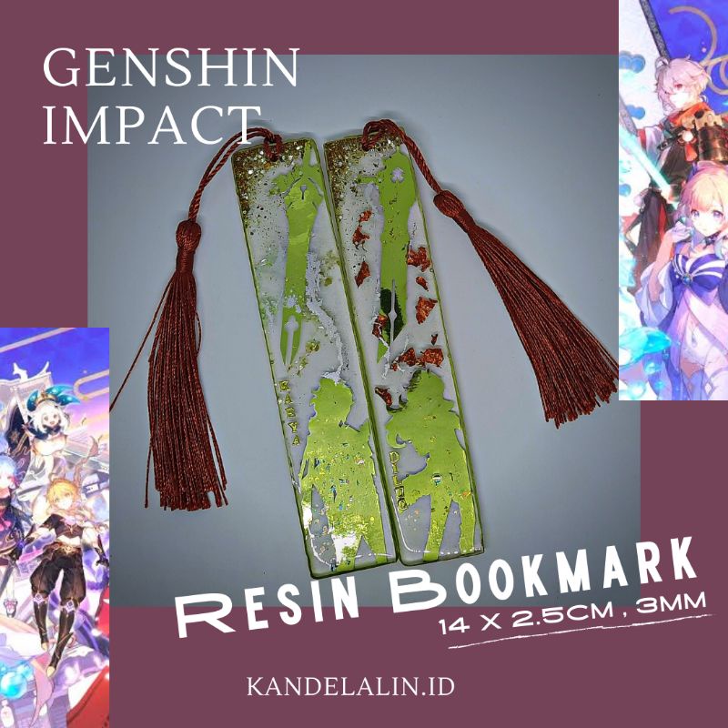 Gen shin impact resin bookmark bookmark albedo zhongli kaeya kazuha ...