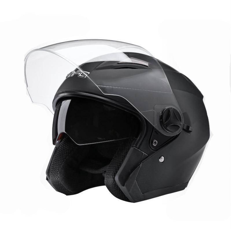 New Double Lens Motorcycle Helmet Motobike Scooter Half Helmet | Shopee ...