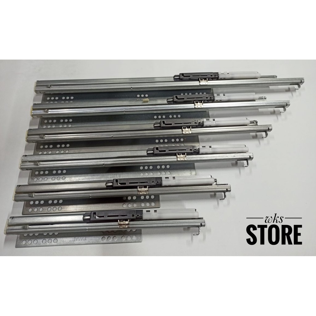 Twin Tandem Drawer Rail Full Extension Slowmotion 30 CM Clip ON ...