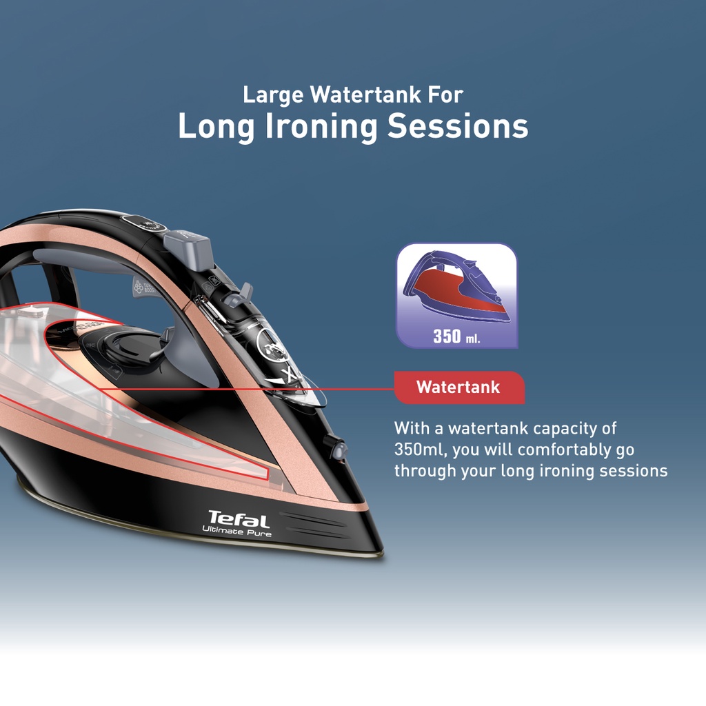 Tefal Ultimate Pure Steam Iron FV9845 - 3000W, Durilium AirGlide ...