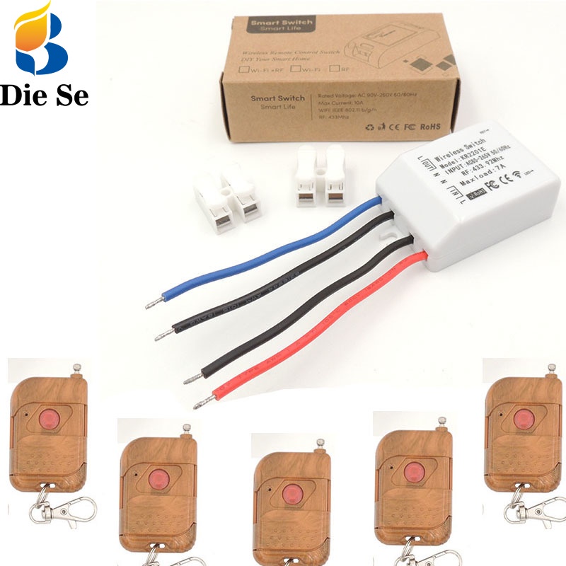 Smart Home Remote Control Switch RF 433MHZ 7A Circuit Breaker Wireless ...